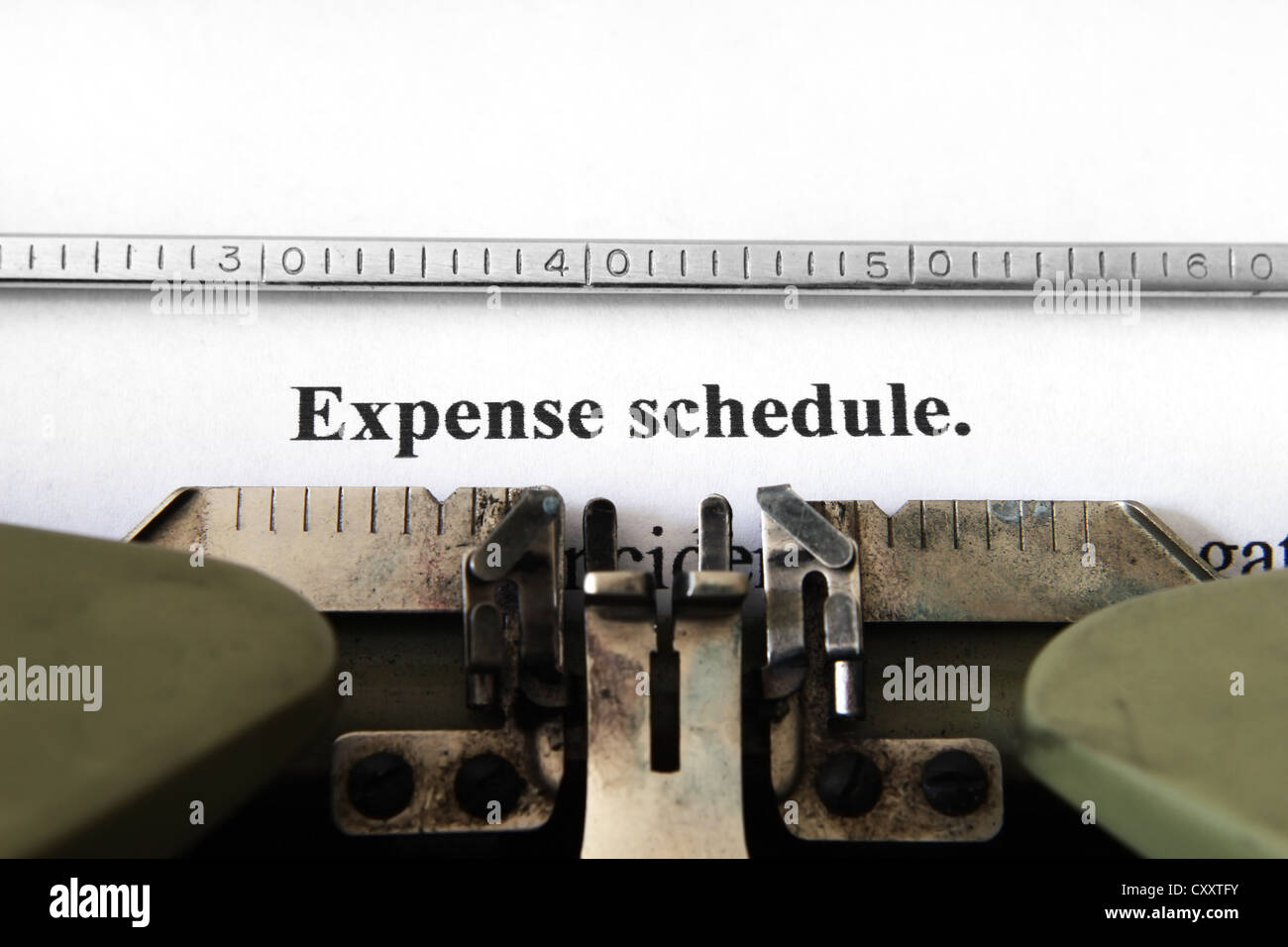 Document on typewriter Stock Photo - Alamy