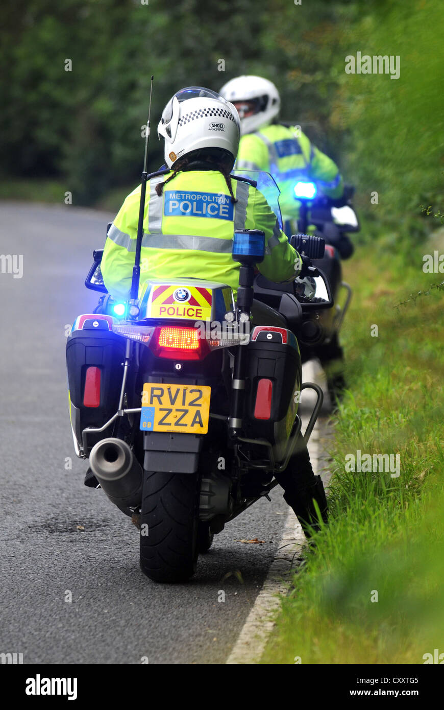 Police motorcyclists in Britain UK Stock Photo - Alamy