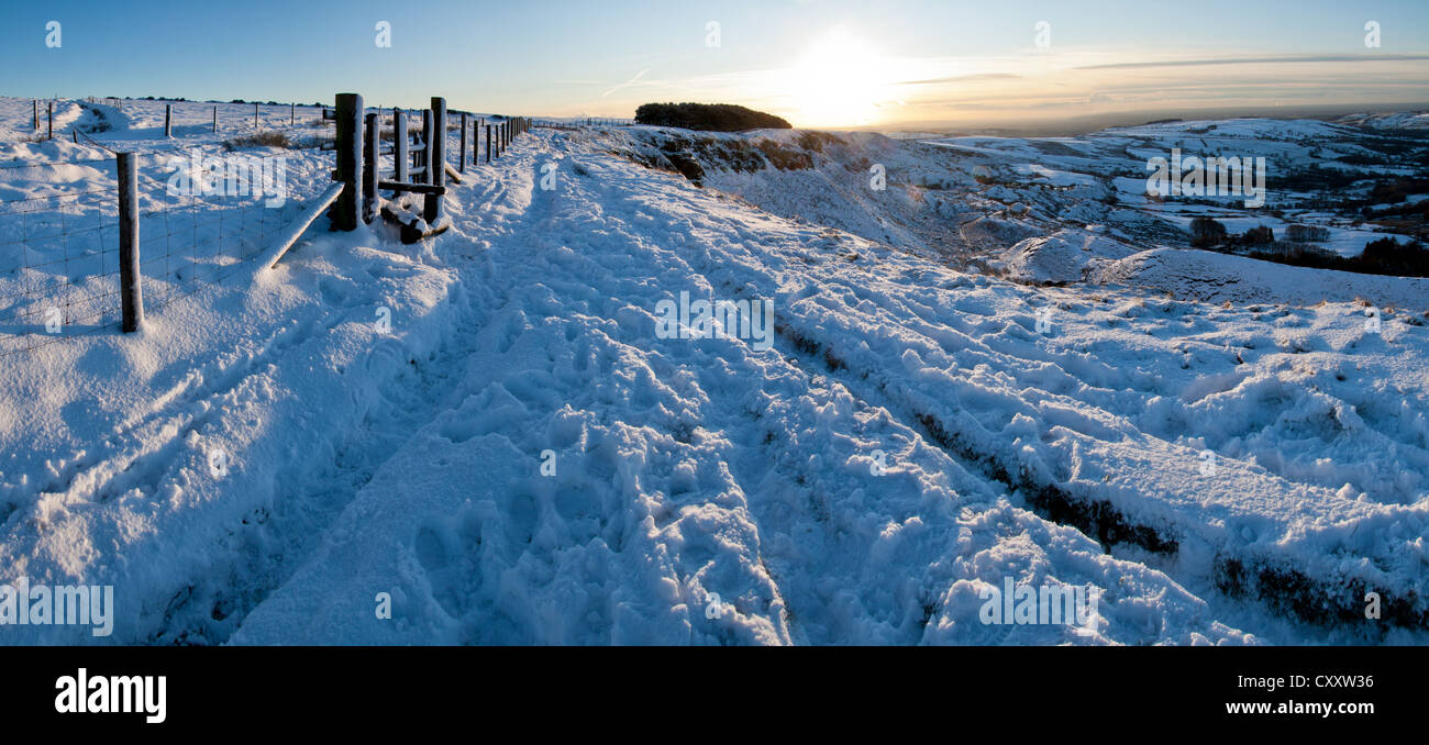 Cown Edge/Coombes Edge at sunset in winter Stock Photo - Alamy