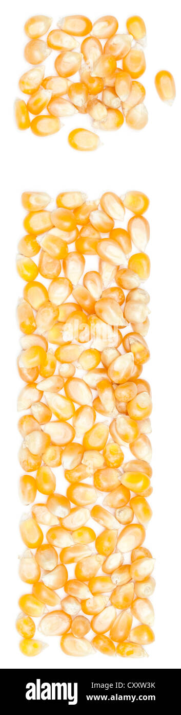i,Alphabet from Organic corn beans dry on white Stock Photo - Alamy