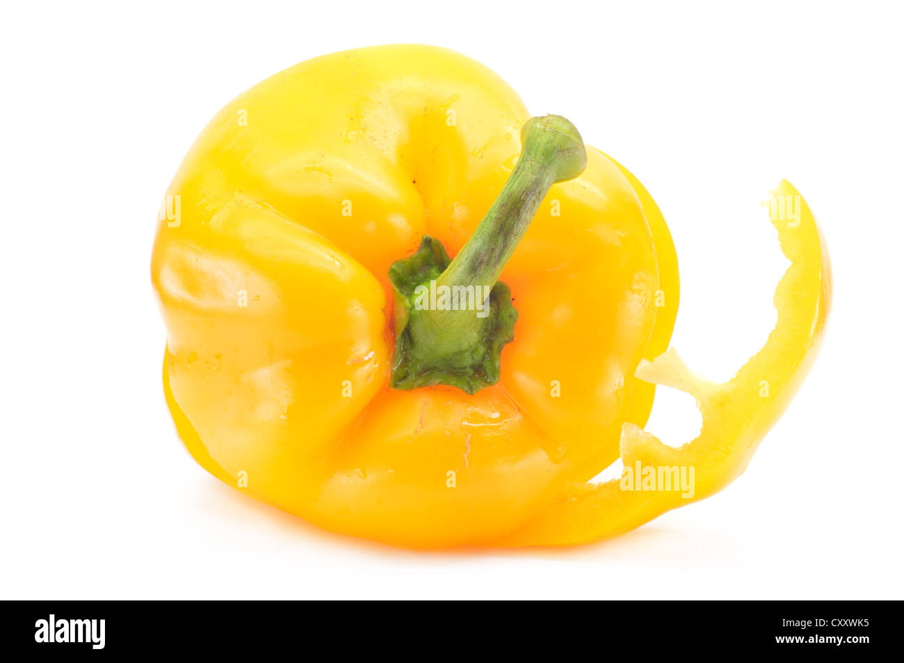 Bulgarian pepper close up on white background Stock Photo - Alamy
