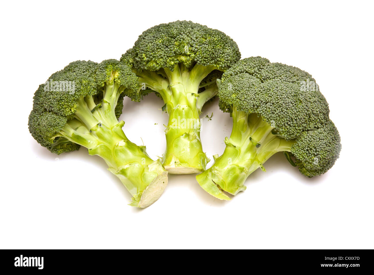 Florette's of broccoli isolated on a white studio background Stock ...