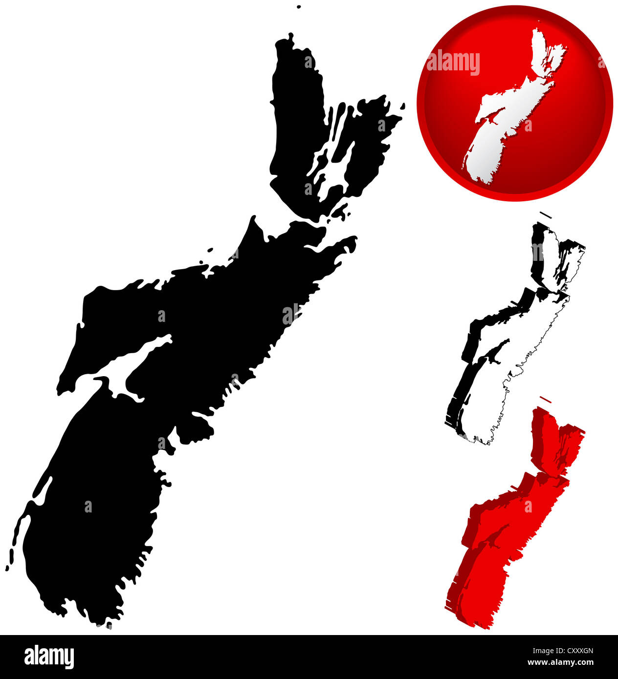 Map of nova scotia hi-res stock photography and images - Alamy