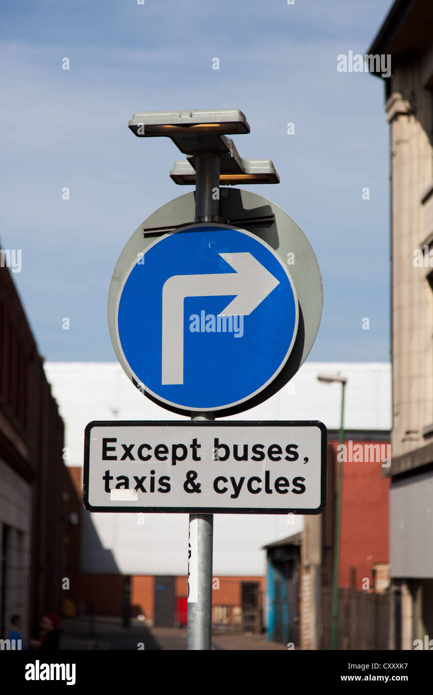 Road sign compulsory turn right hi-res stock photography and images - Alamy