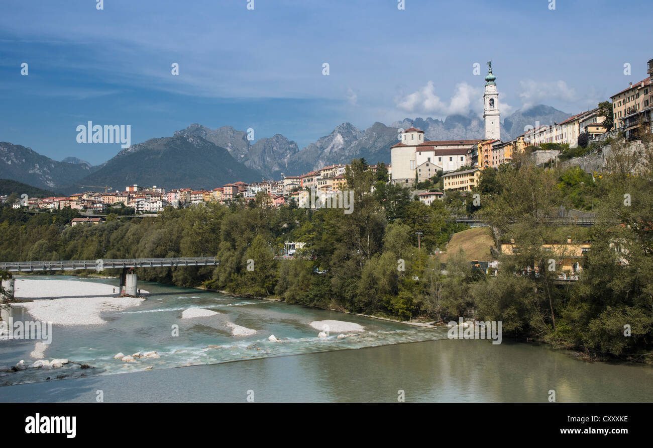 Belluno on the Piave river, Italy, Europe Stock Photo - Alamy