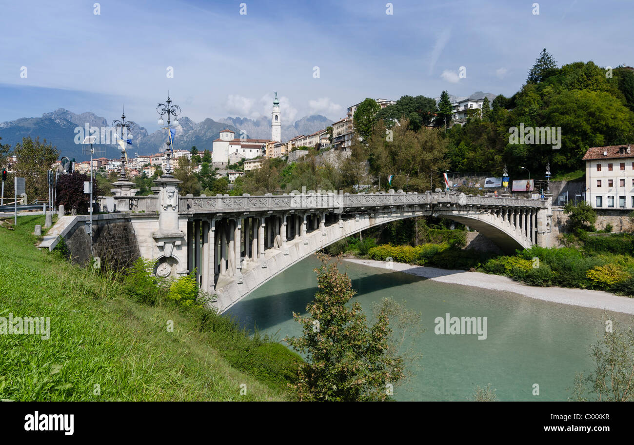 Bridge across the Piave river, Belluno, Italy, Europe Stock Photo - Alamy