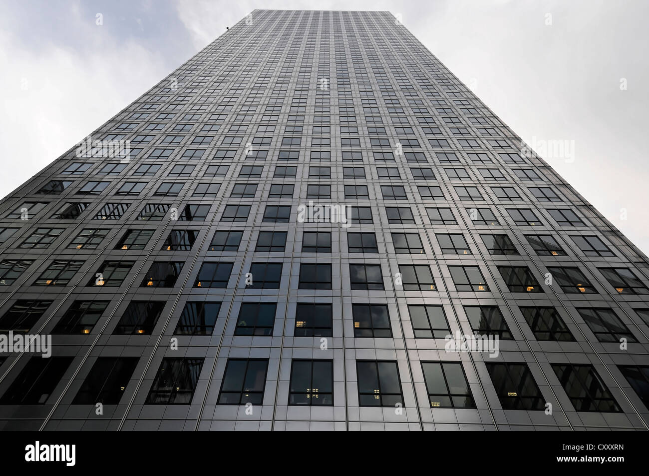 Facade of the 50-story office tower, Canary Wharf Tower, One Canada ...