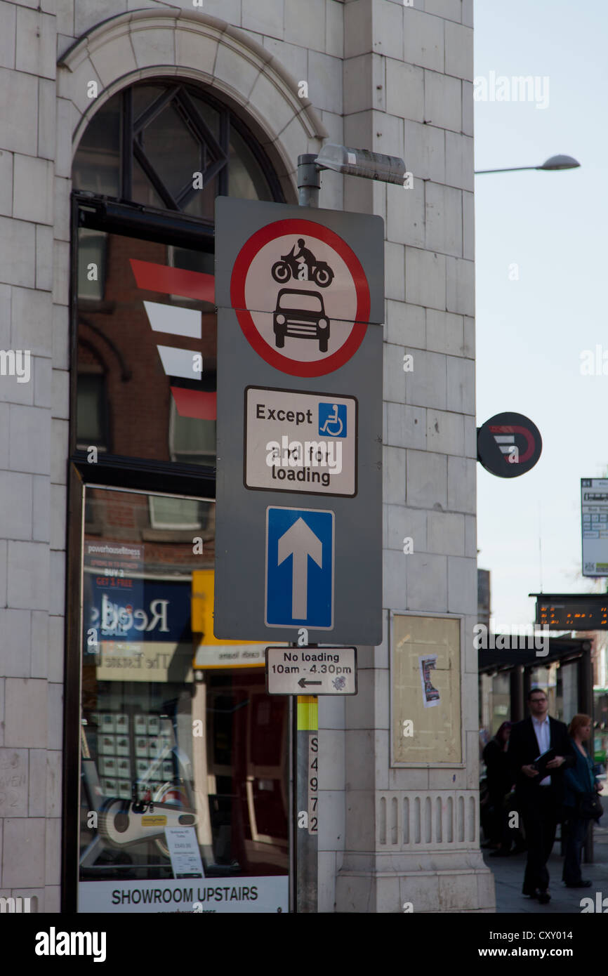 A road sign showing a prohibition (No motor vehicles Stock Photo - Alamy