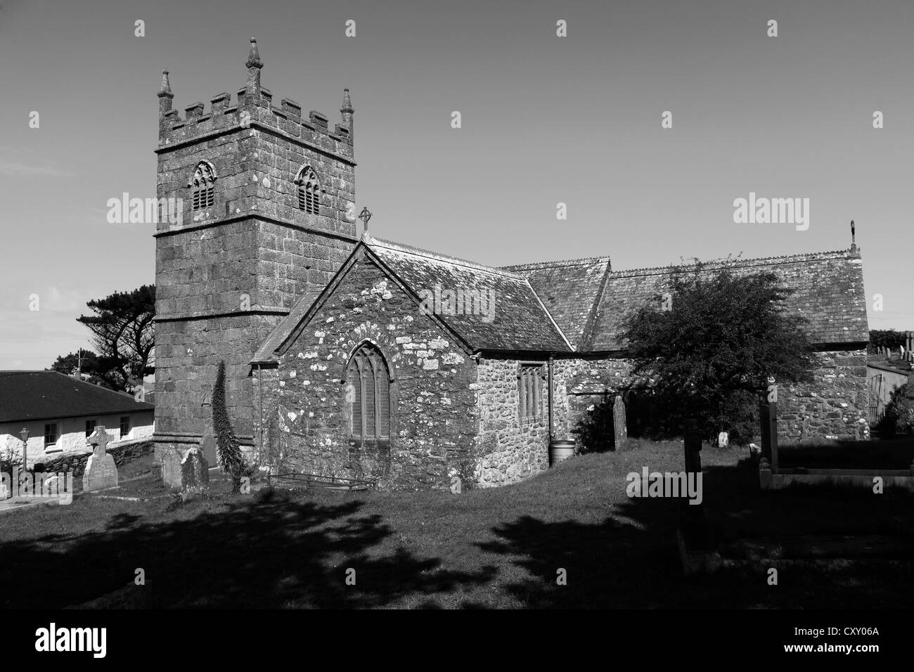 St Senara's church, Zennor village; Cornwall County; England; UK Stock ...