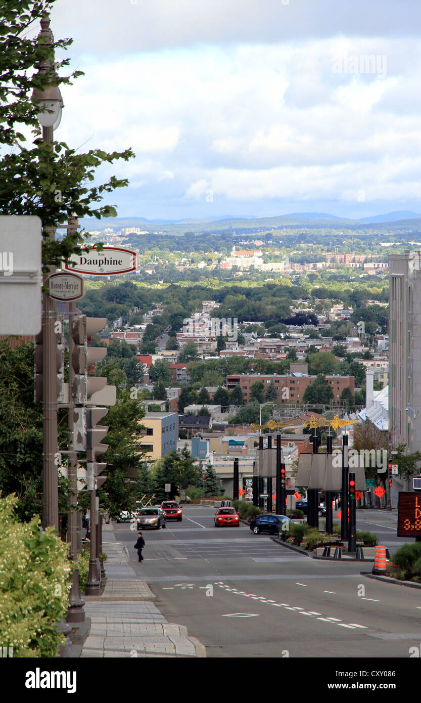 Quebec City street view Stock Photo - Alamy