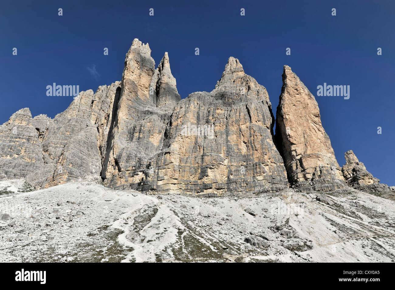 Three Peaks in High Puster Valley, view from Rifugion Locatelli or ...