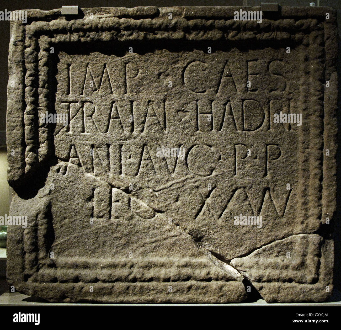 Monumental inscription. Emperor Hadrian period. Stone. 128-138 AD. From ...