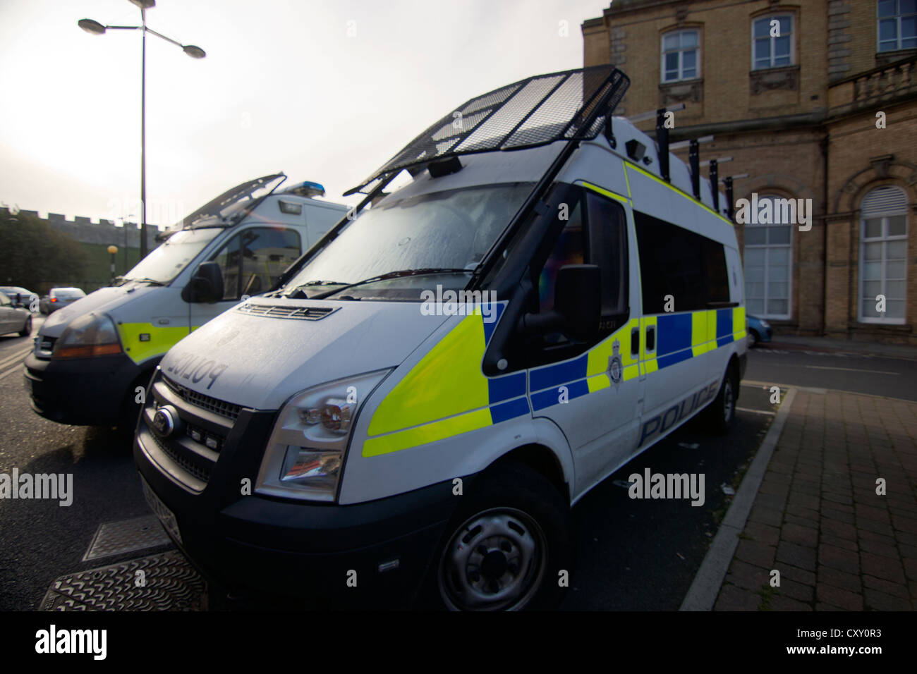 British transport police van outside York railway station Stock Photo ...