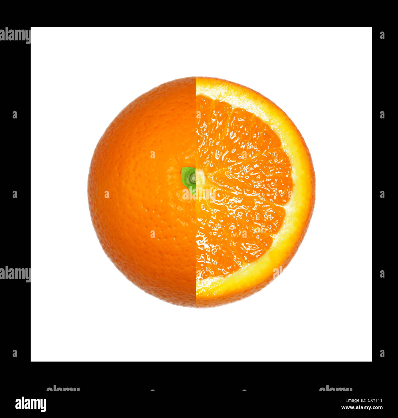 Two halves of Orange Stock Photo - Alamy