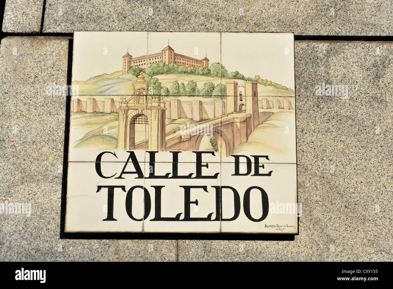Tiled street sign, Calle de Toledo, Madrid, Spain, Europe Stock Photo ...
