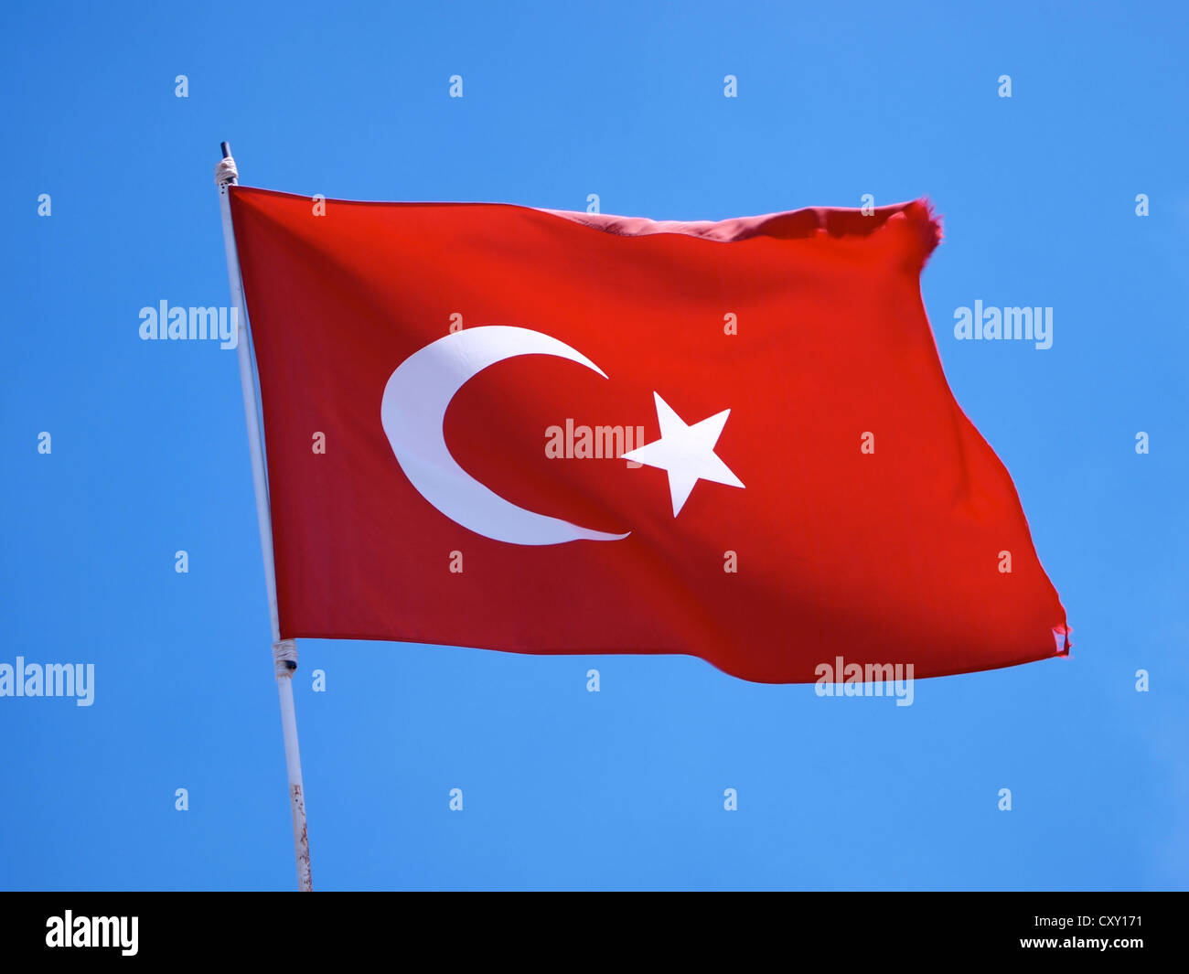 Turkish national flag Stock Photo - Alamy
