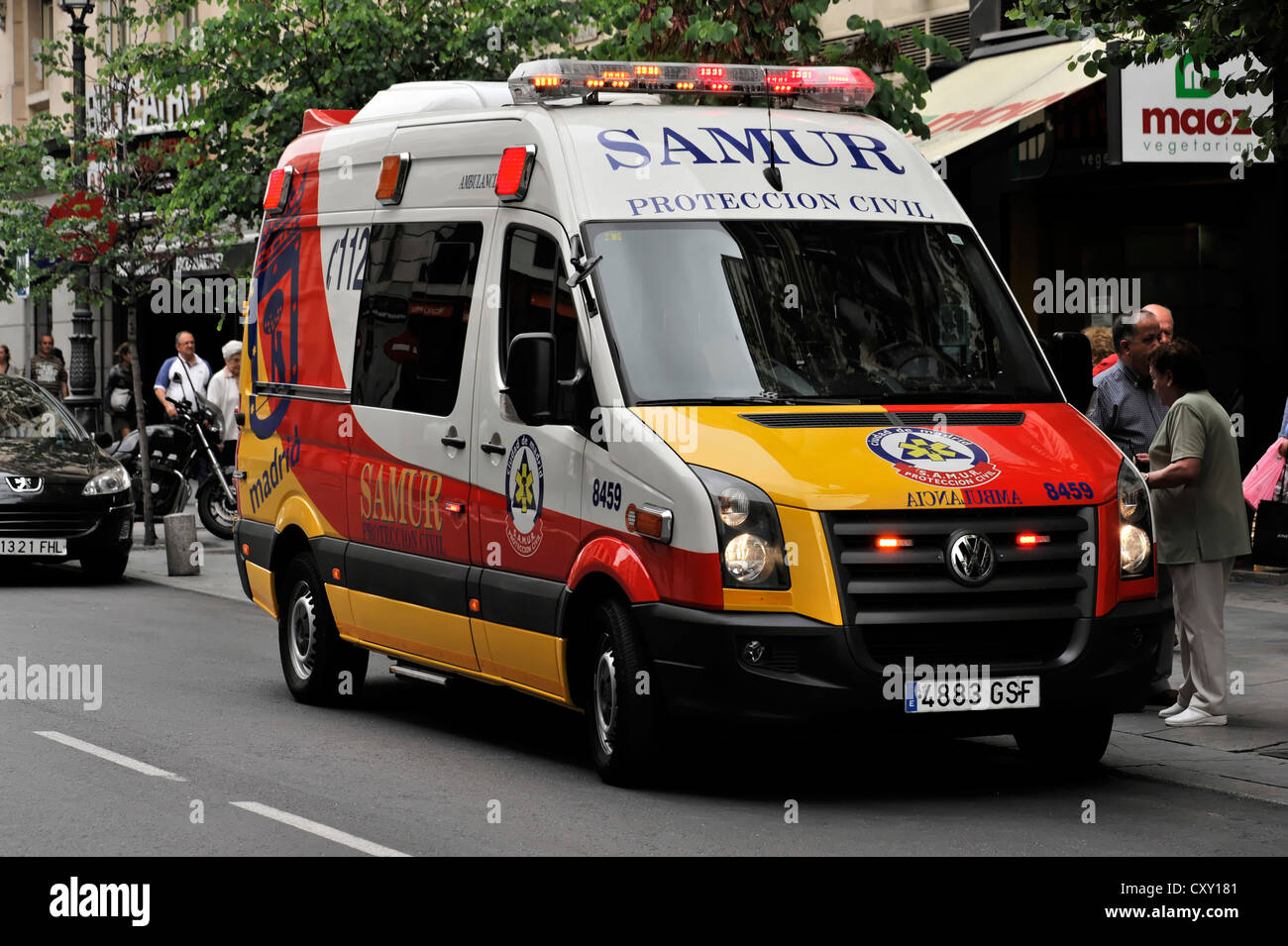Ambulancia, ambulance during an operation, Madrid, Spain, Europe Stock ...