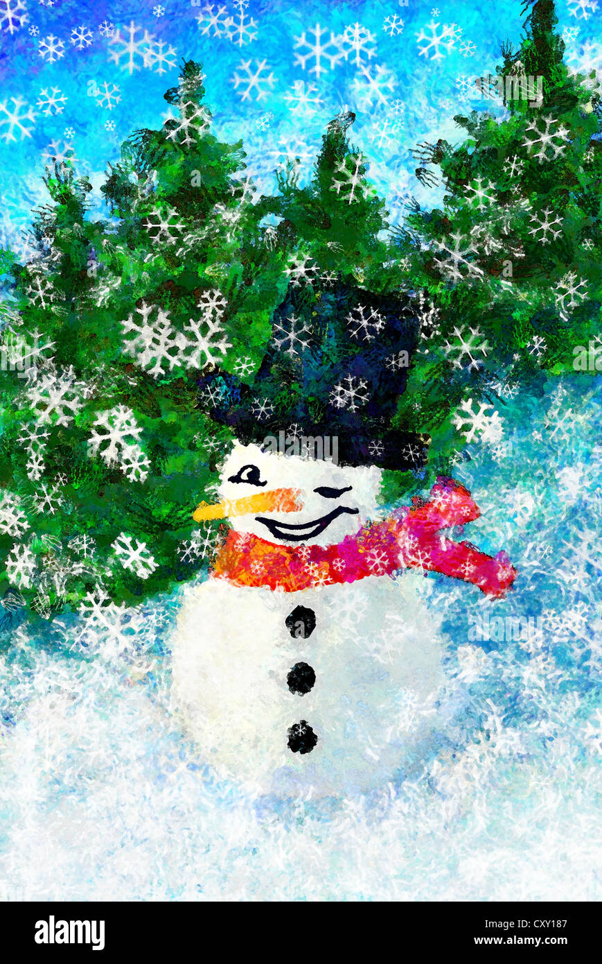Snowmen illustration hi-res stock photography and images - Alamy