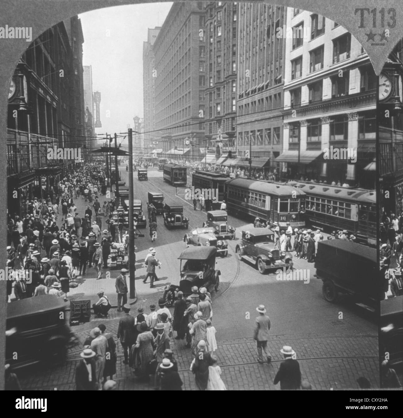 State Street, Chicago, Illinois, USA, Stereo Photograph, Circa 1912 ...