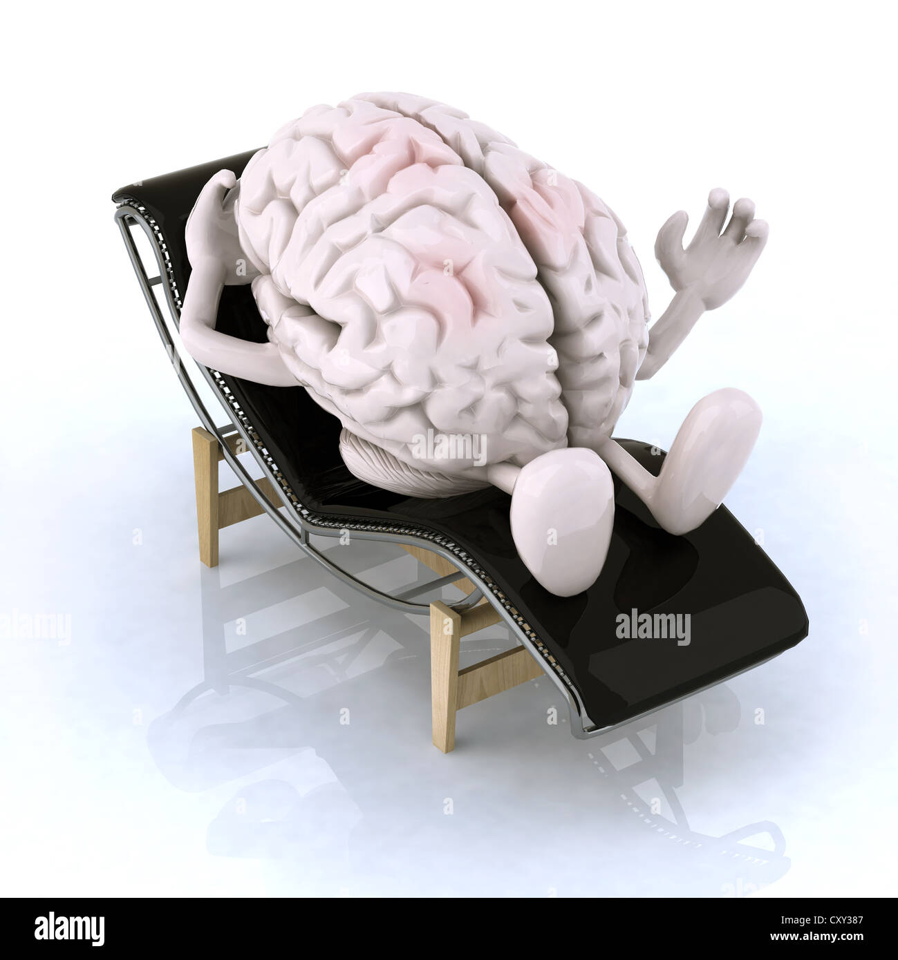 brain that rests on a chaise longue, the concept of relaxing the mind ...