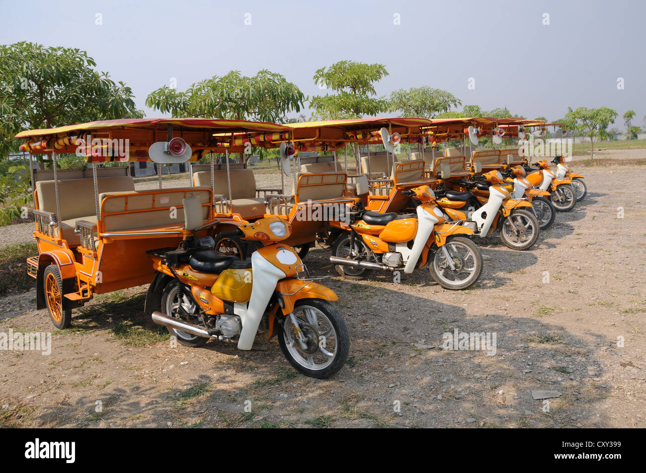 Motorcycle rickshaws, Poipet, Cambodia, Asia Stock Photo - Alamy