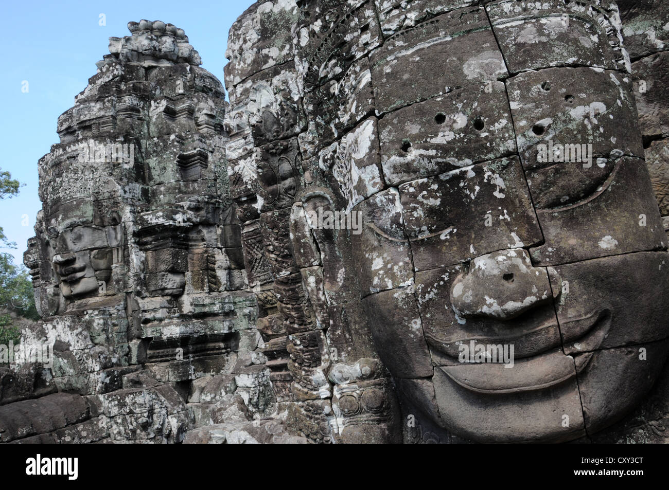 Rock faces, Bayon Temple, Angkor, Cambodia, Asia Stock Photo - Alamy