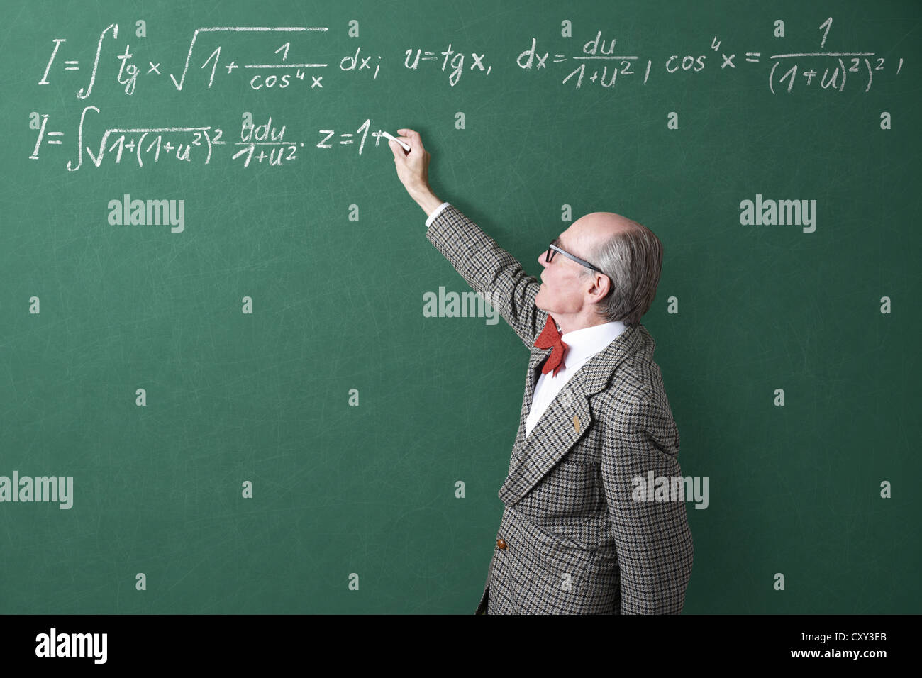 Professor, teacher, blackboard, mathematic formulas, equations ... Professor, teacher, blackboard, mathematic formulas, equations ...