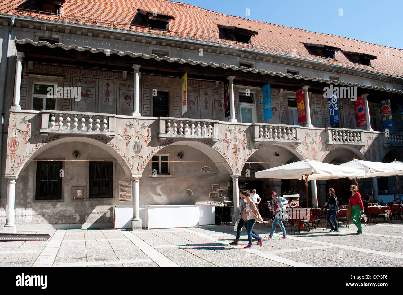 Ljubljana Summer Festival theatre complex, French Revolution Square ...