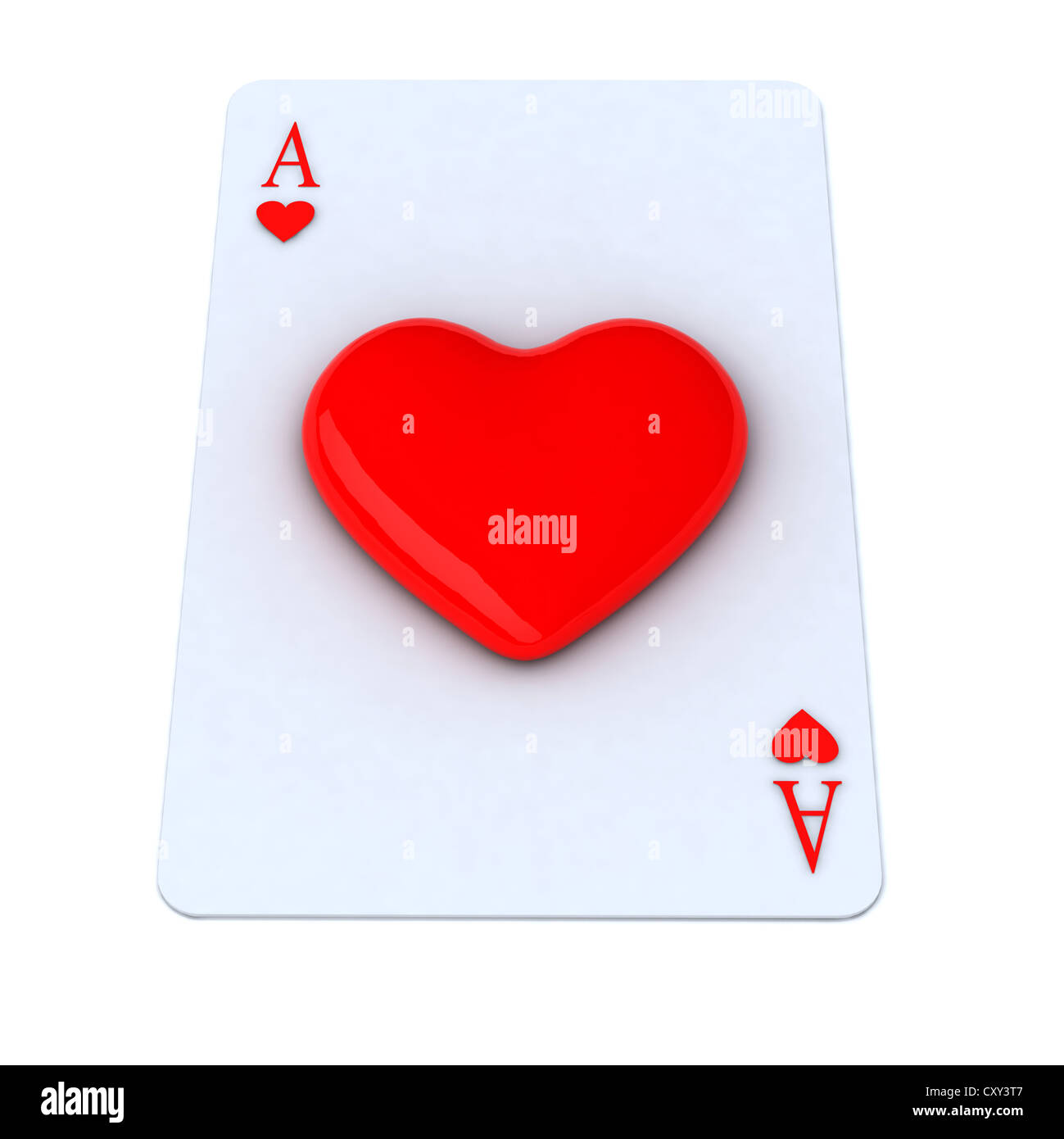 ace playing card with 3d heart Stock Photo - Alamy
