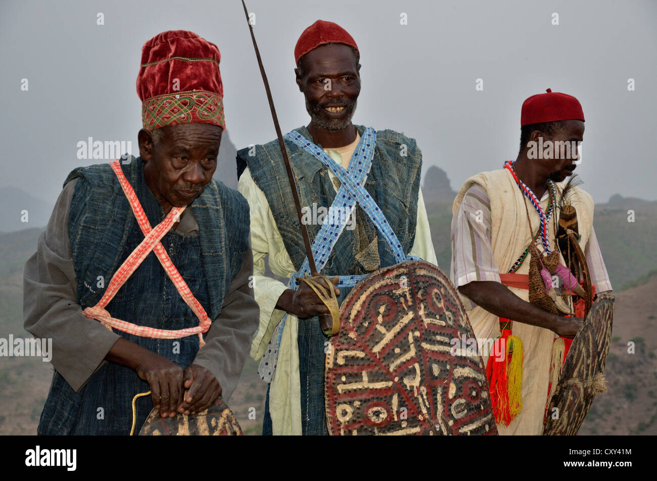 Folkloristic performance at the village of Rhumsiki, Cameroon, Central ...