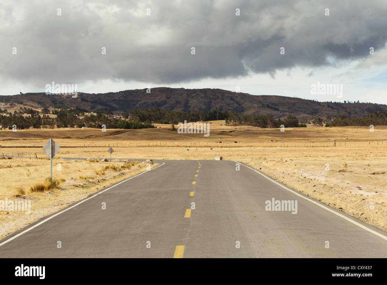 Pan America Highway At High Altitude In Ecuadorian Andes Stock Photo ...