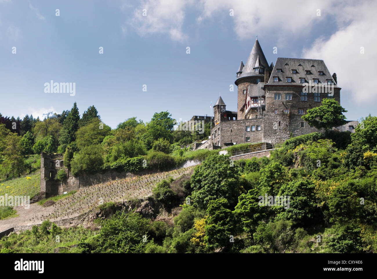 Stahleck castle near Bacharach in the Middle Rhine Valley, Rhineland ...