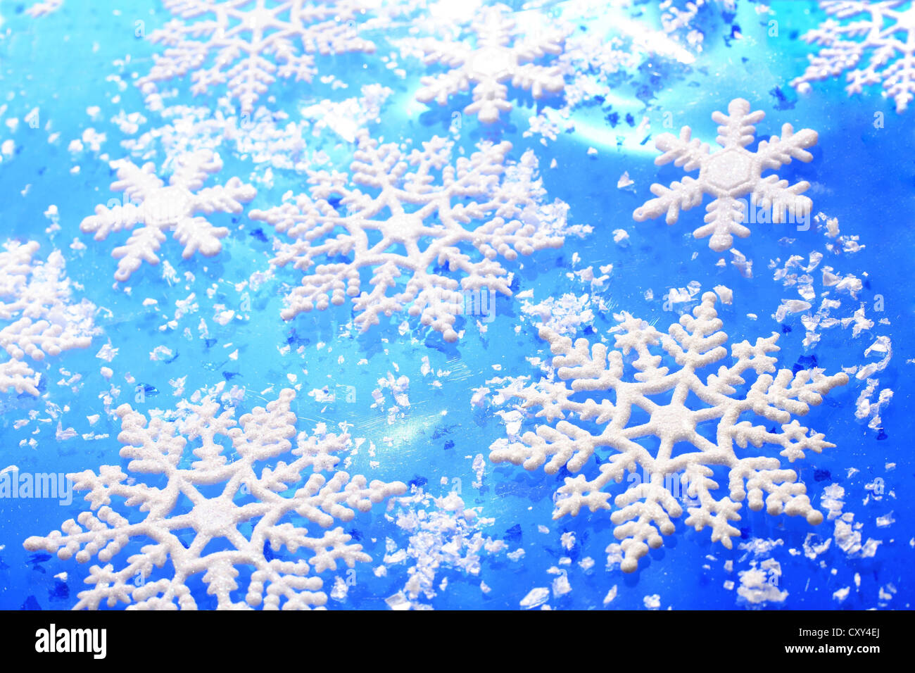 Ice crystals, snow crystals, artificial, decoration Stock Photo - Alamy