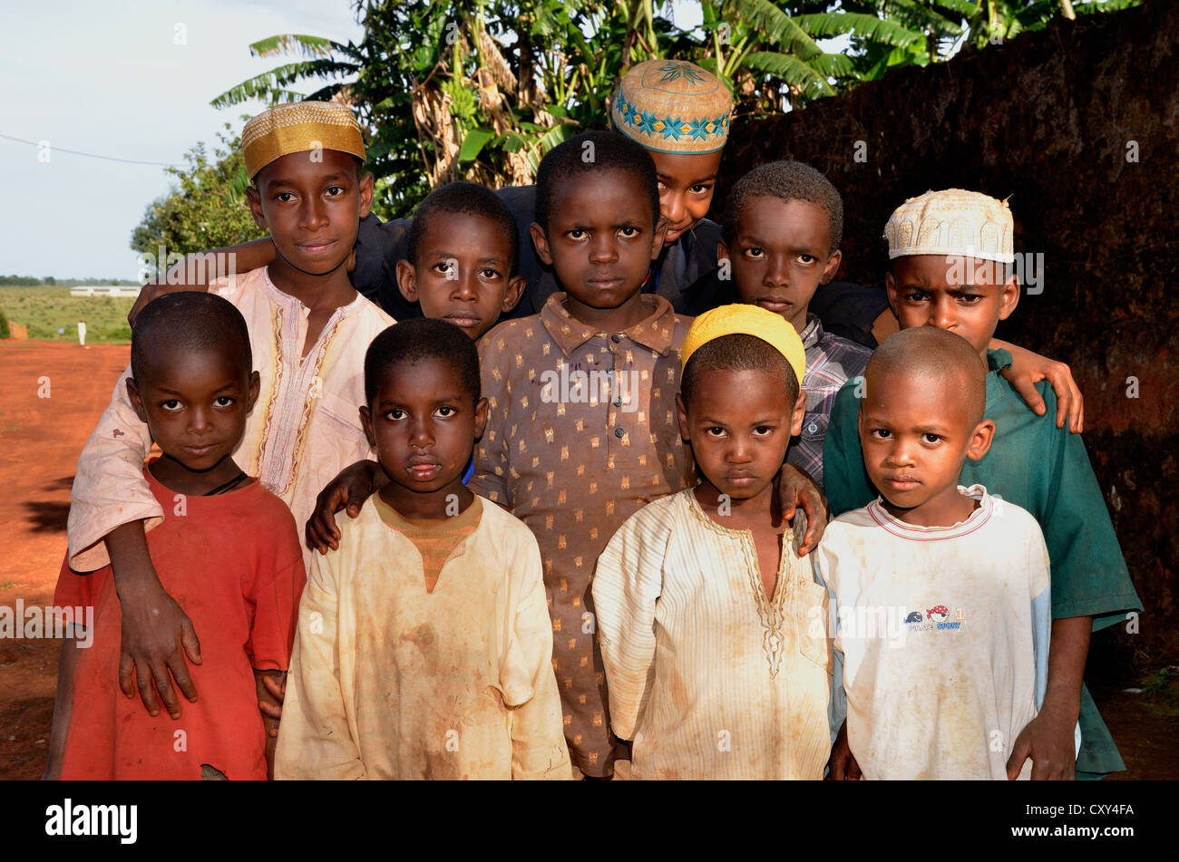 Children in the village of Idool, near Ngaoundéré, Cameroon, Central ...