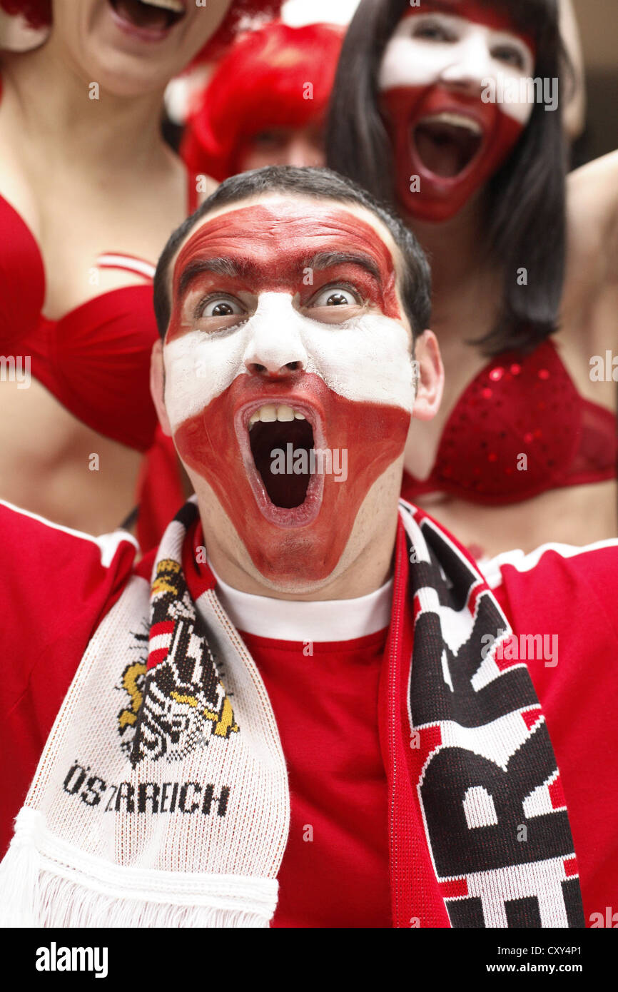 Austrian football fans Stock Photo - Alamy