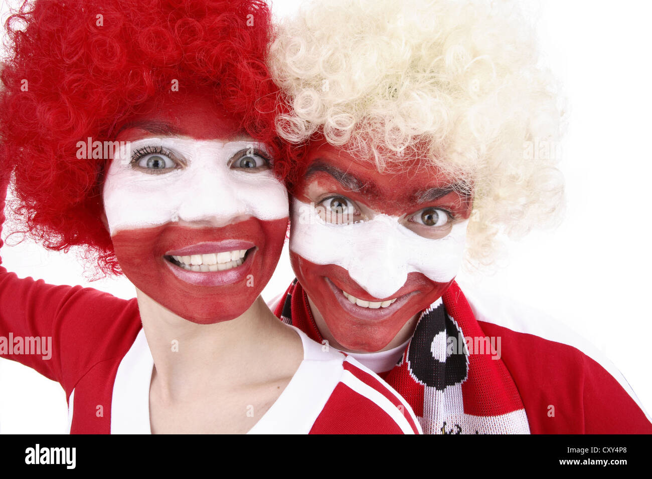 Young couple, Austrian football fans Stock Photo - Alamy