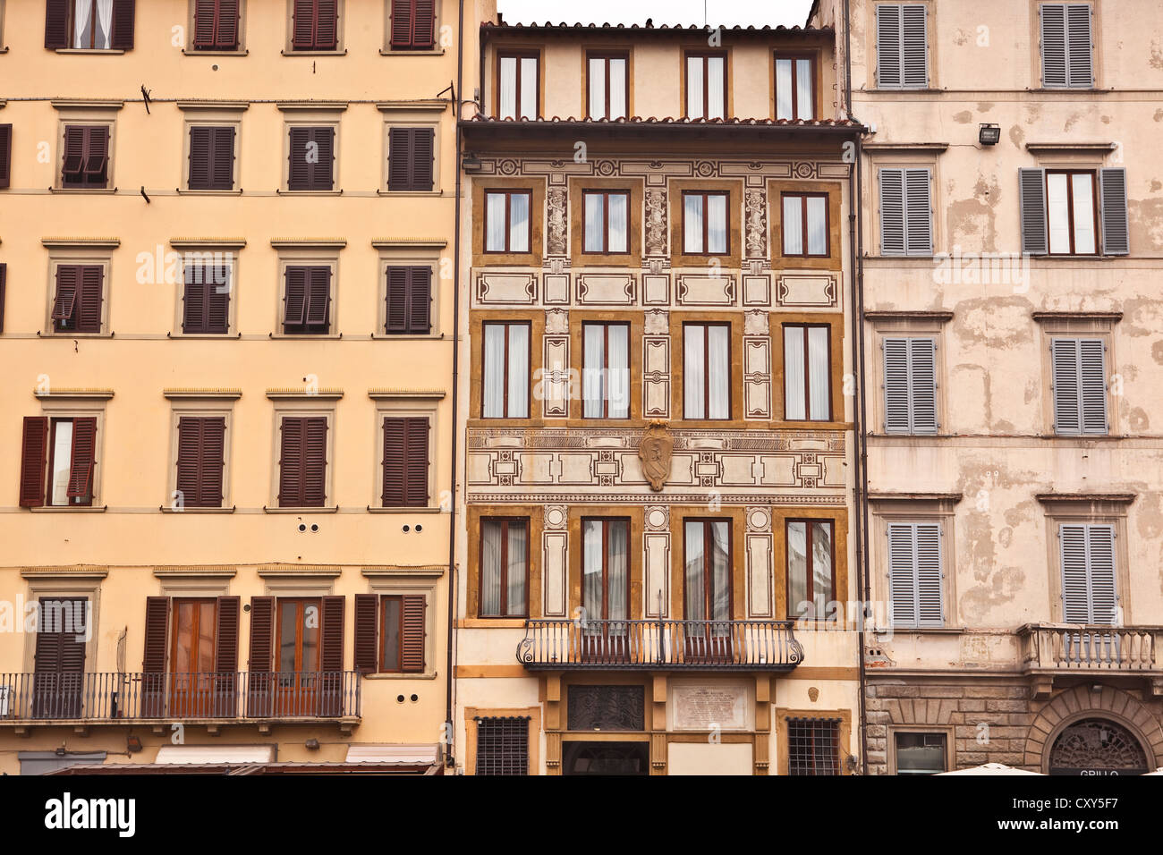 Typical building facade in Florence, Italy Stock Photo - Alamy