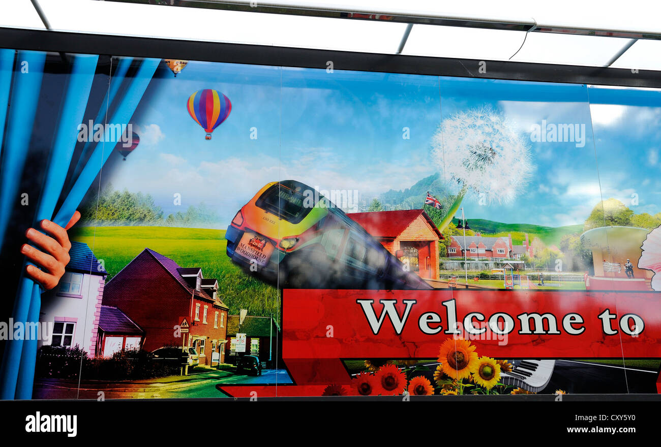 Welcome to Mansfield Woodhouse display board , a town in north ...