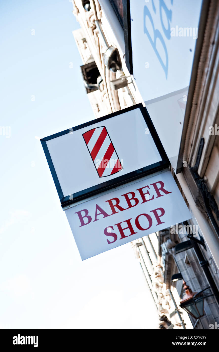 A traditional barber's shop sign Stock Photo - Alamy