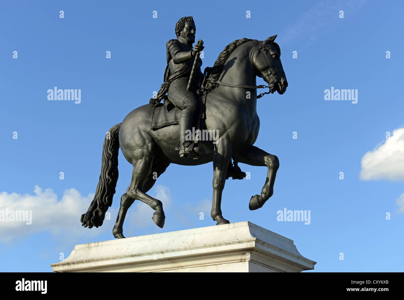 Statue of King of France Henri IV near Pont Neuf at Paris, France Stock ...