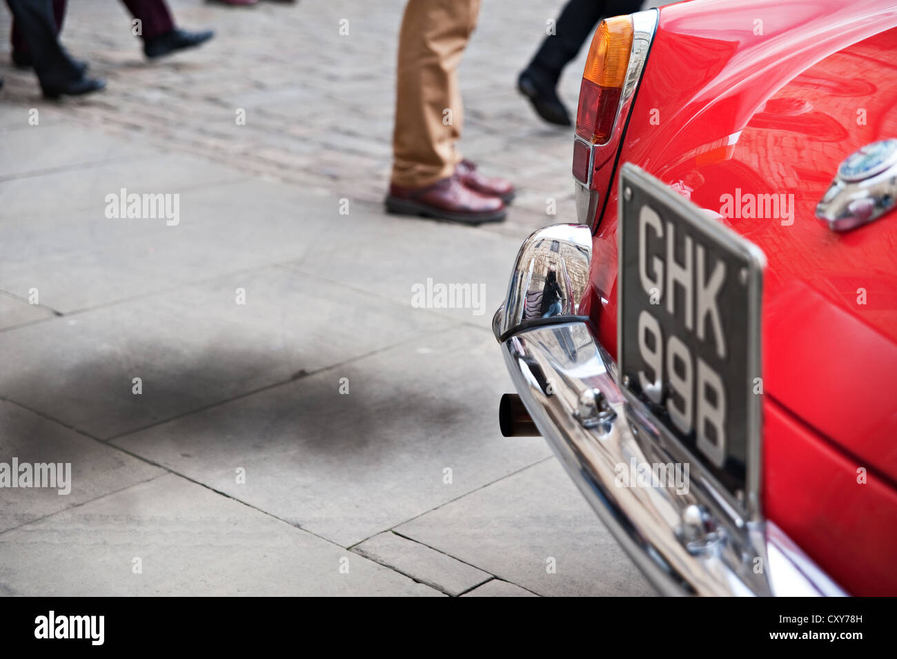 A classic car staring its engine Stock Photo - Alamy