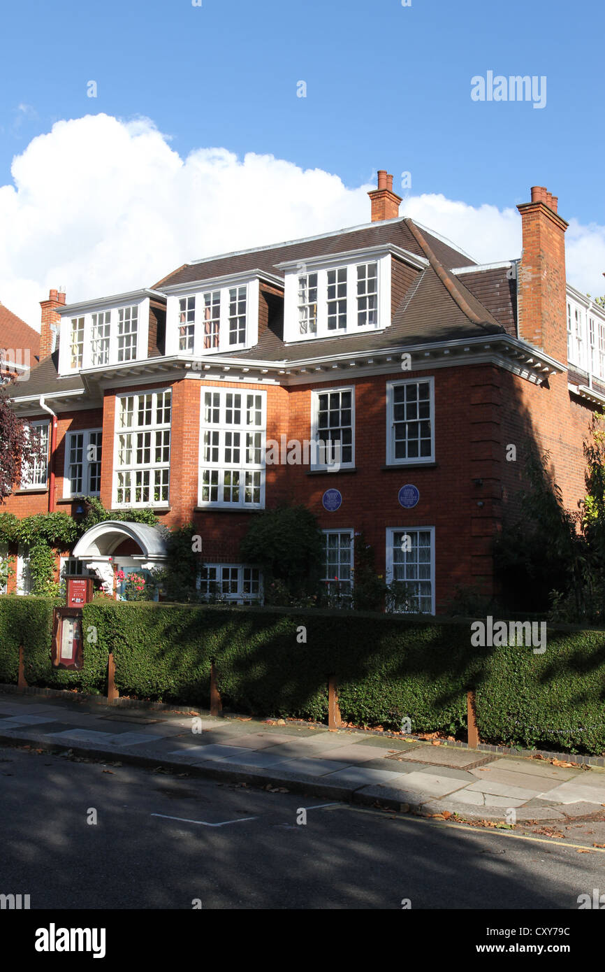 Exterior of Freud House Museum Hampstead London October 2012 Stock ...