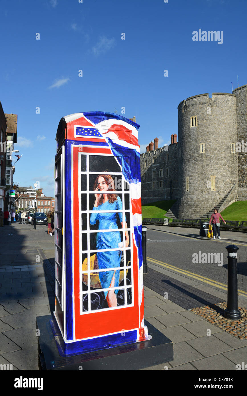 Timmy Mallet's Royal telephone box, High Street, Windsor, Berkshire ...