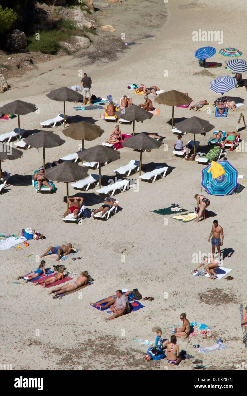 people on beach Cala Pi south Mallorca Balearic islands Spain Stock ...