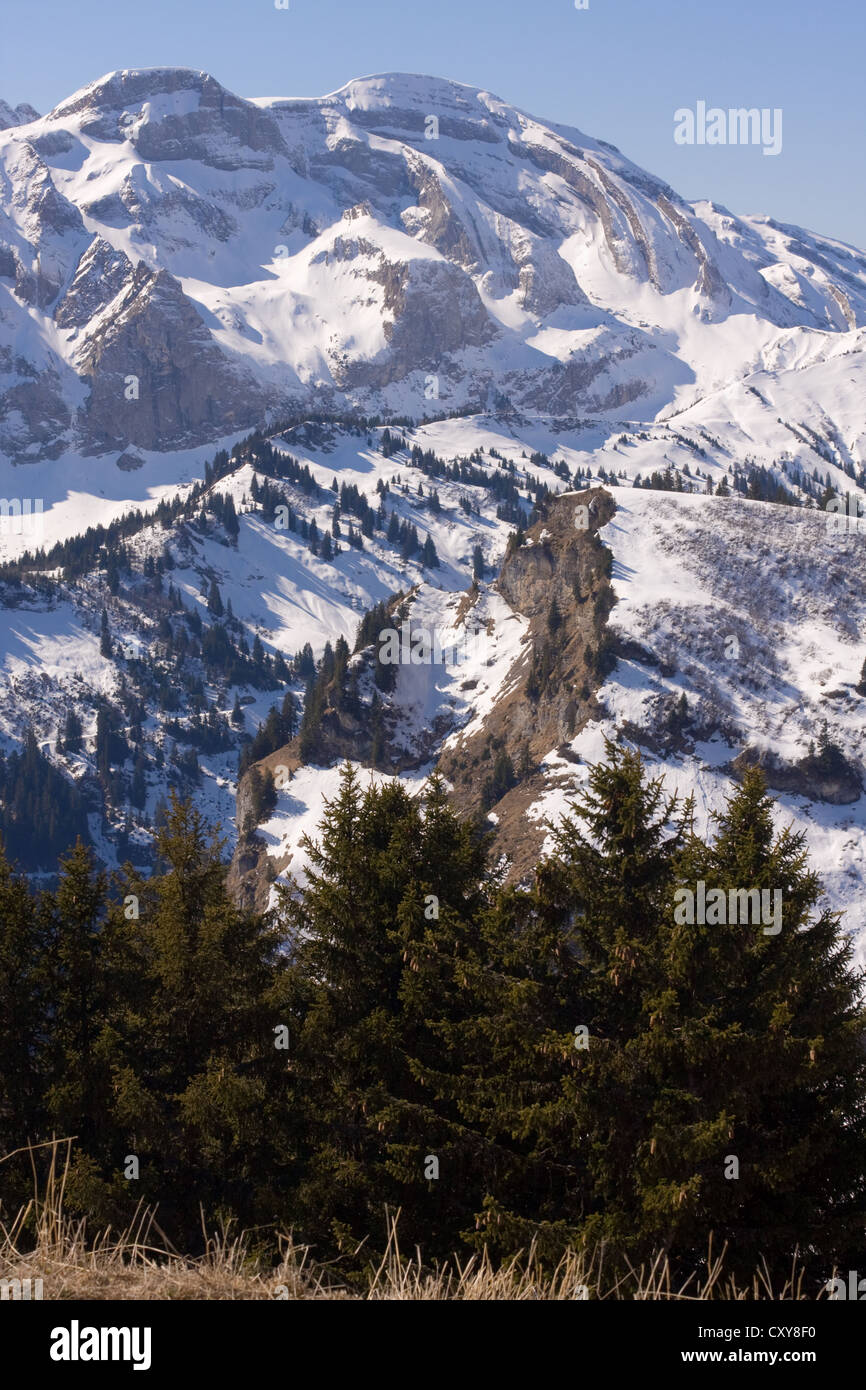 Snowy mountain side, French Alps Stock Photo - Alamy