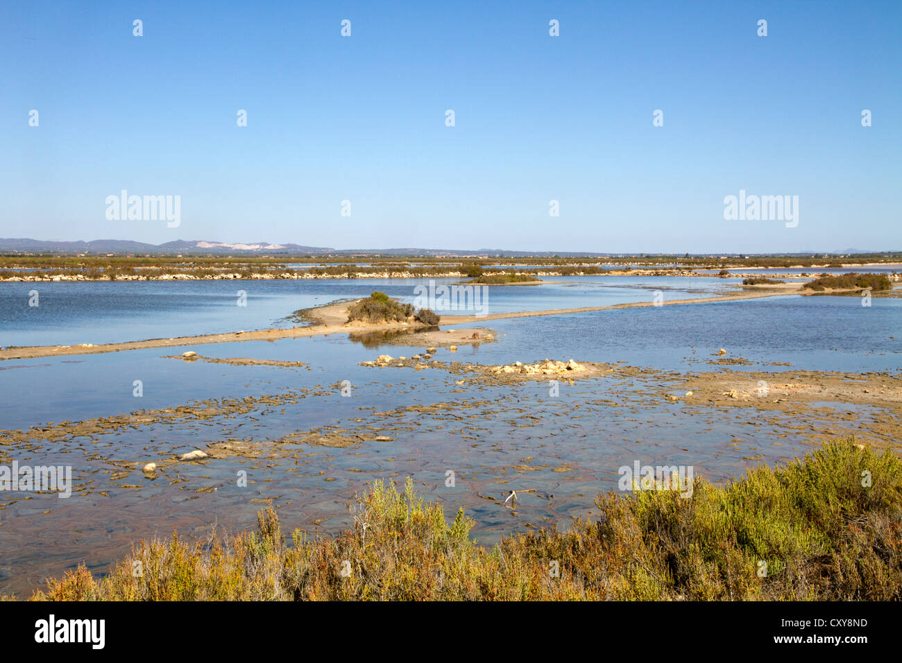 salt flats Es Trenc Mallorca Balearic Spain Stock Photo - Alamy