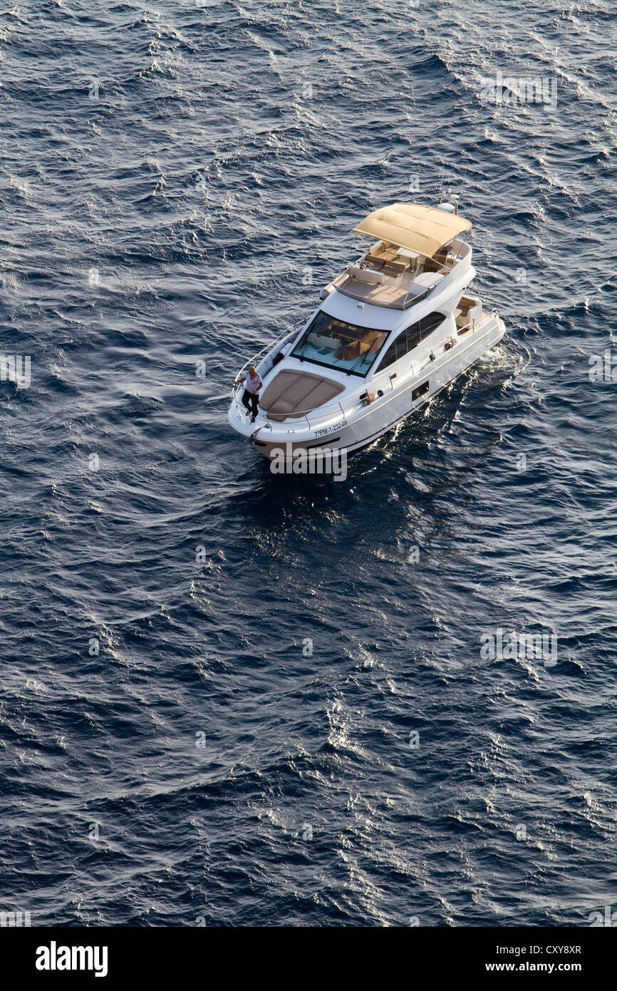 motorboat floating on sea water hight view Stock Photo - Alamy