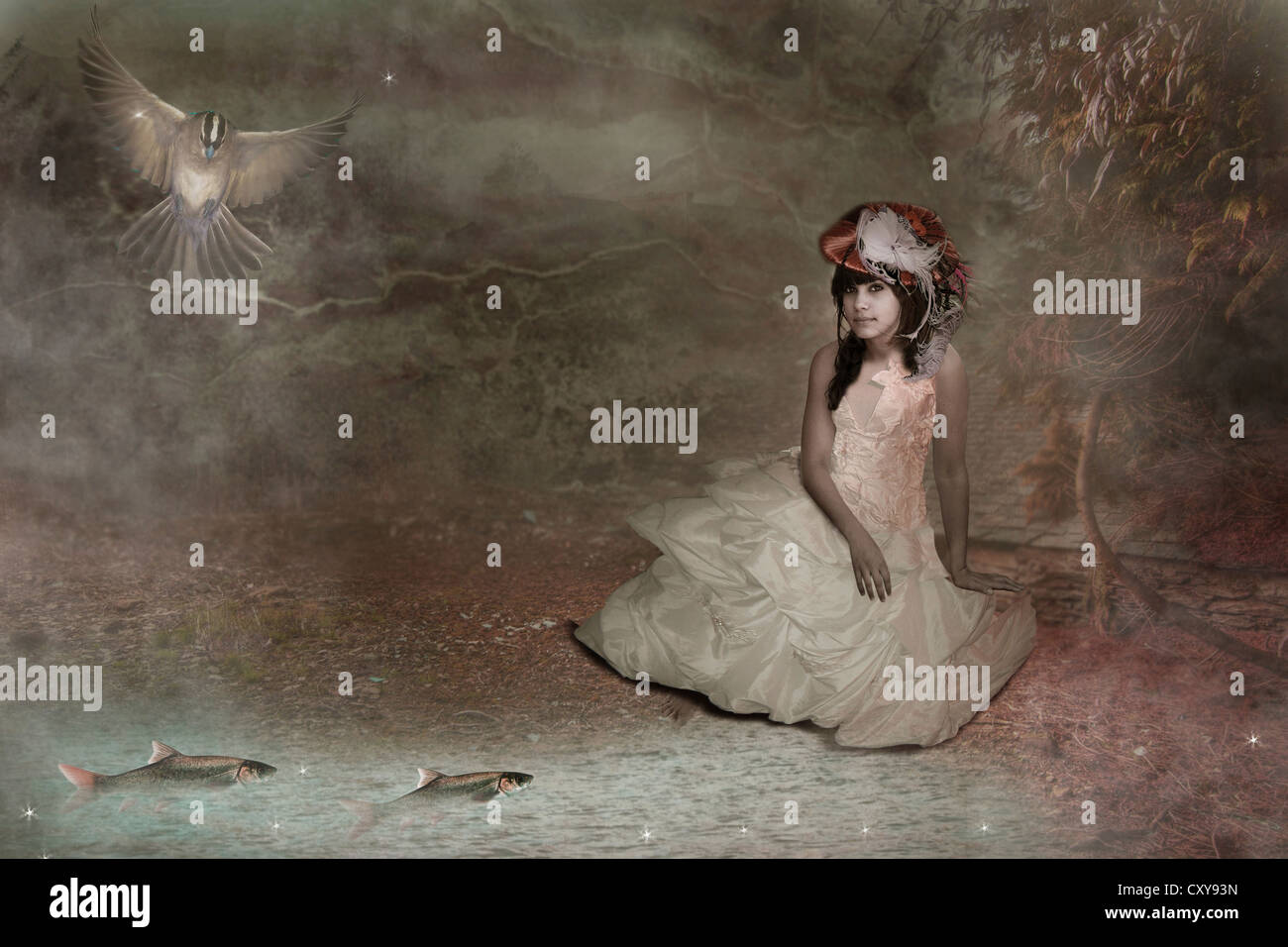 Woman fantasy fish pond hi-res stock photography and images - Alamy