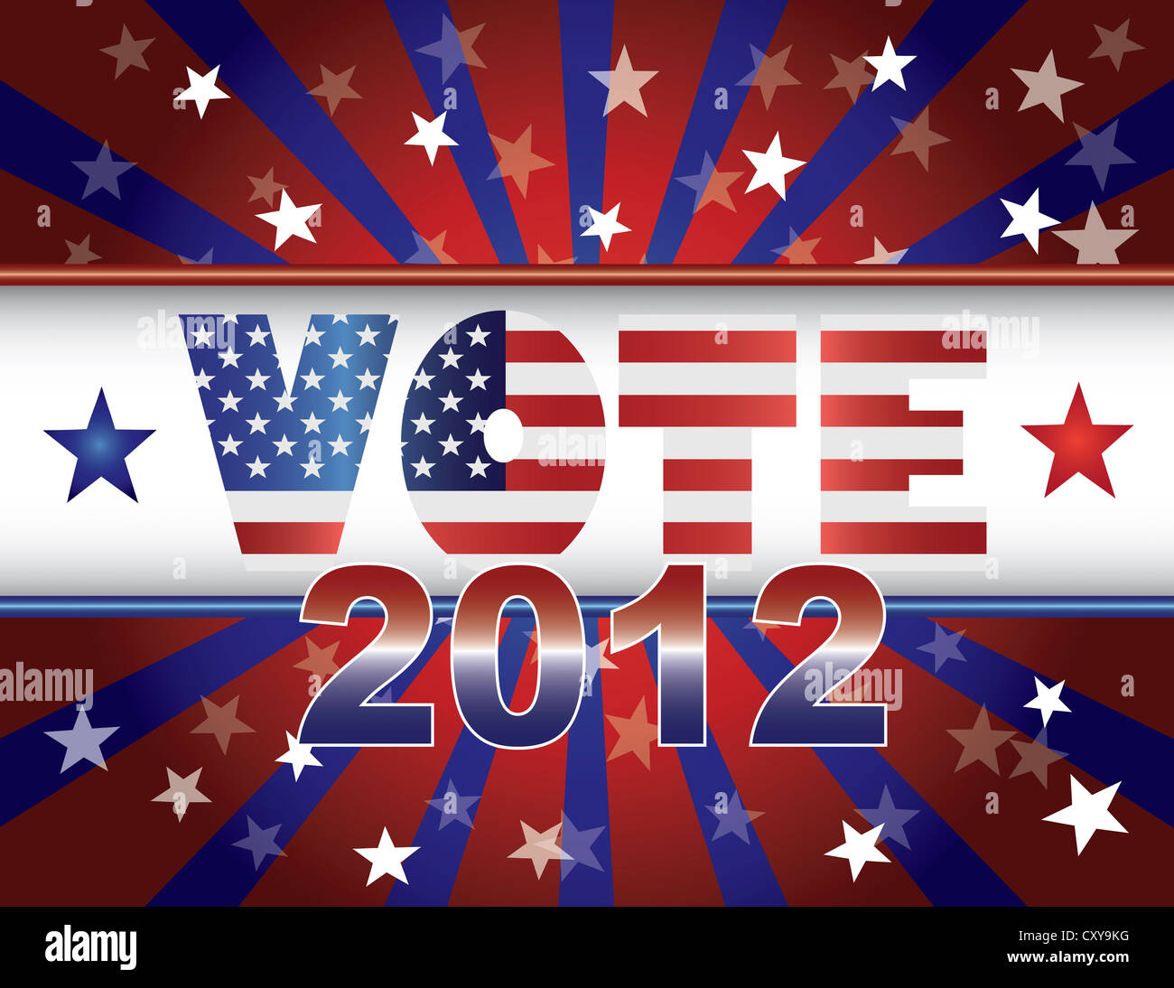 Vote Presidential Election 2012 Red White and Blue Stars Stripes Sun ...