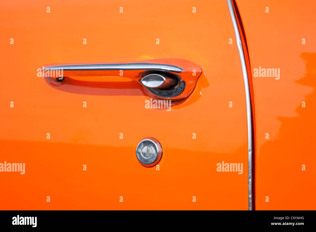 detail of old orange car Stock Photo - Alamy